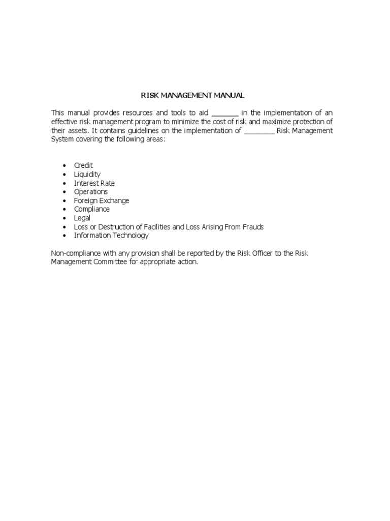 Risk Management Manual | PDF
