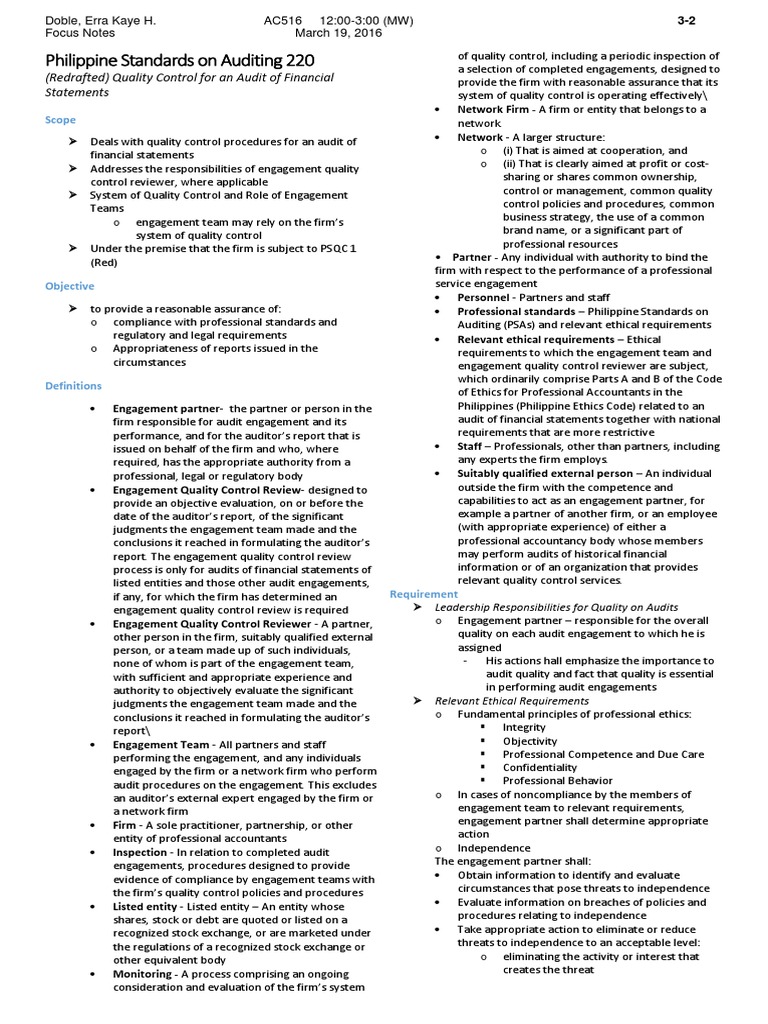 Psa 220 Focus Notes | PDF | Career & Growth