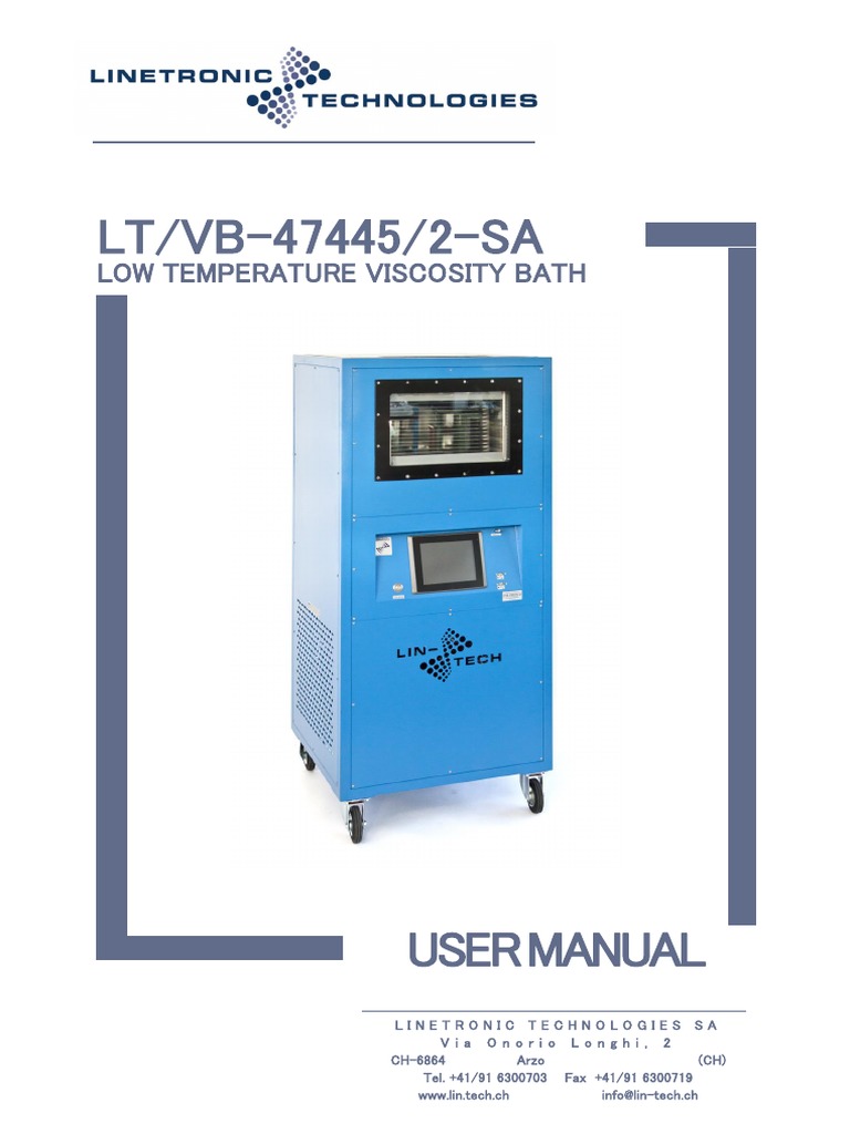 LINETRONIC LTVB-474452-SA Low Temp Visco Bath | PDF