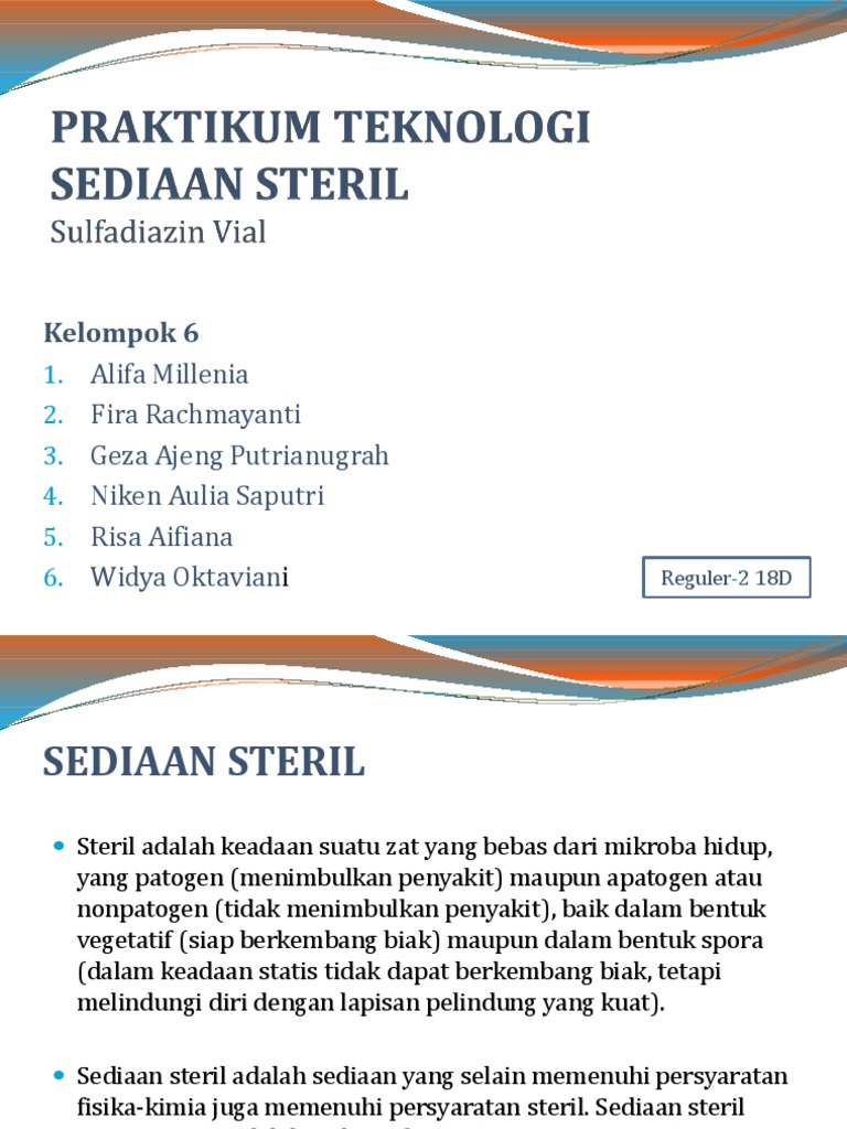Praktikum Teknologi Sediaan Steril Sulfa | PDF