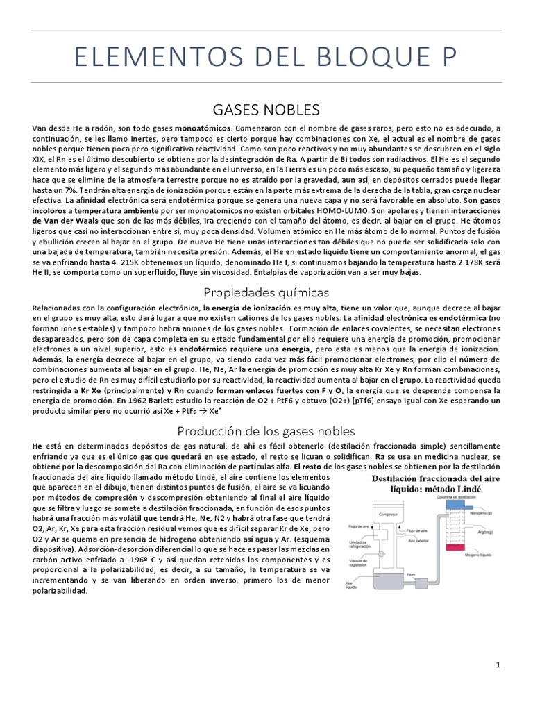 Tema 3 Elementos Del Bloque P | PDF