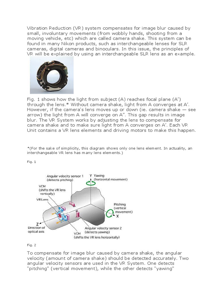 Vibration Reduction | PDF | Image Stabilization | Camera
