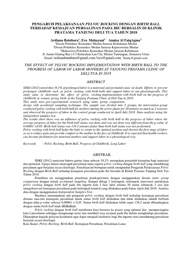 Jurnal Pelvic Rocking | PDF