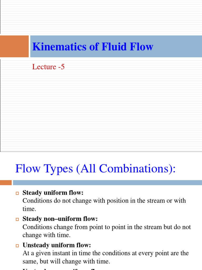 Lecture-5-B - Kinematics of Fluid Flow | PDF