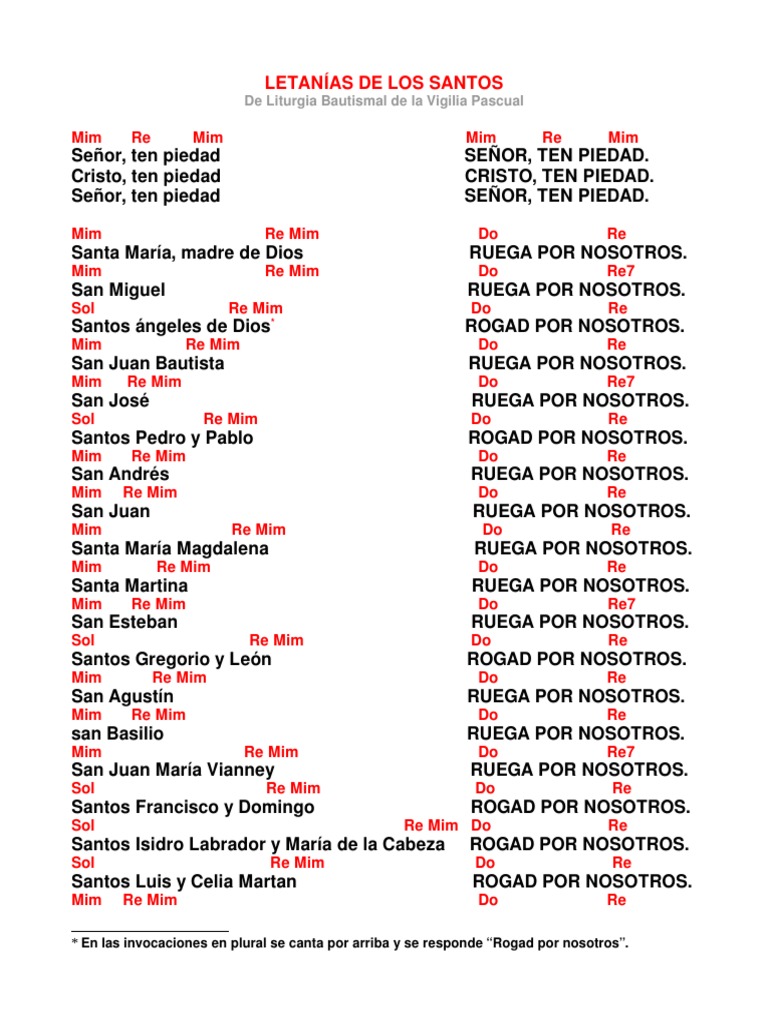 Letanias de los santos