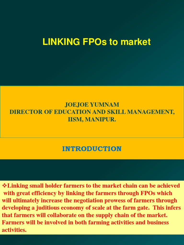 Linking Smallholder Farmers to High Value Markets through Farmer ...