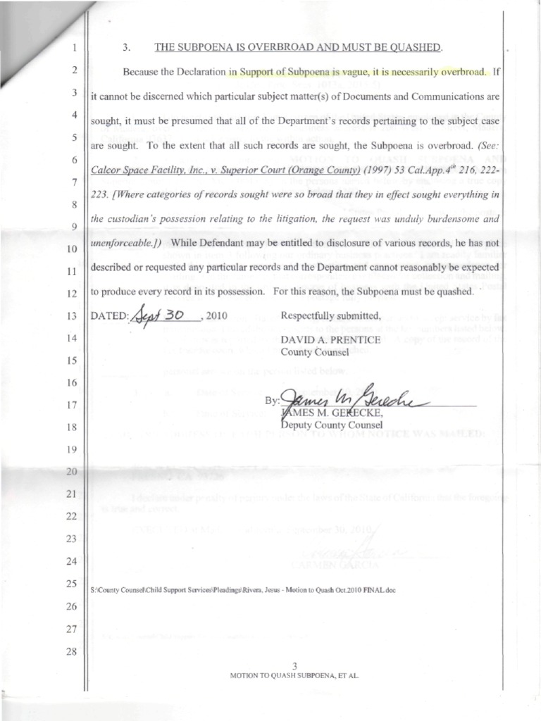 Dcss Subpoena3 Responce | PDF