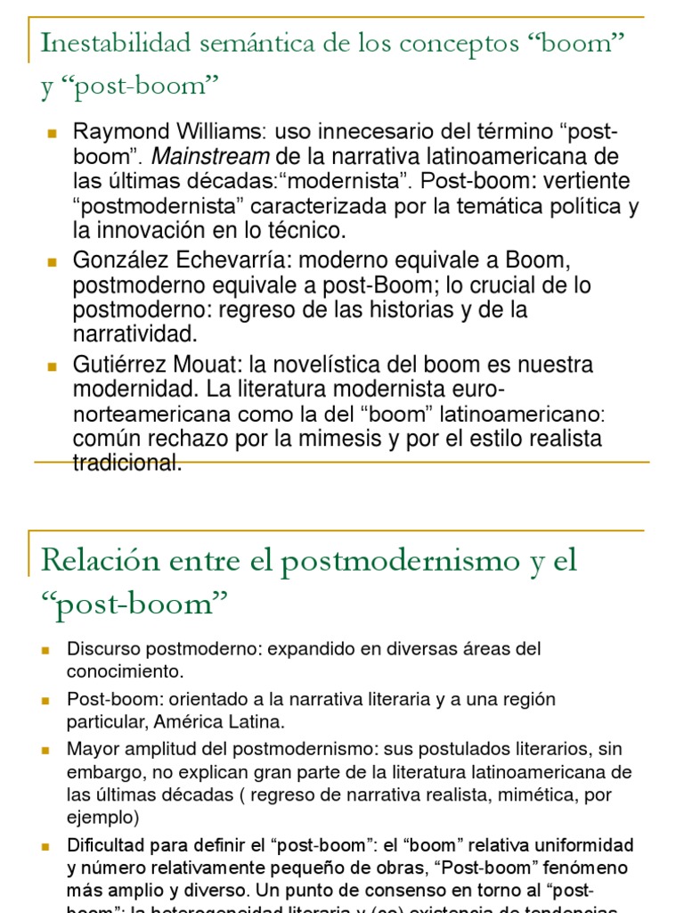 Boom y Post-Boom en Literatura Latinoamericana | PDF