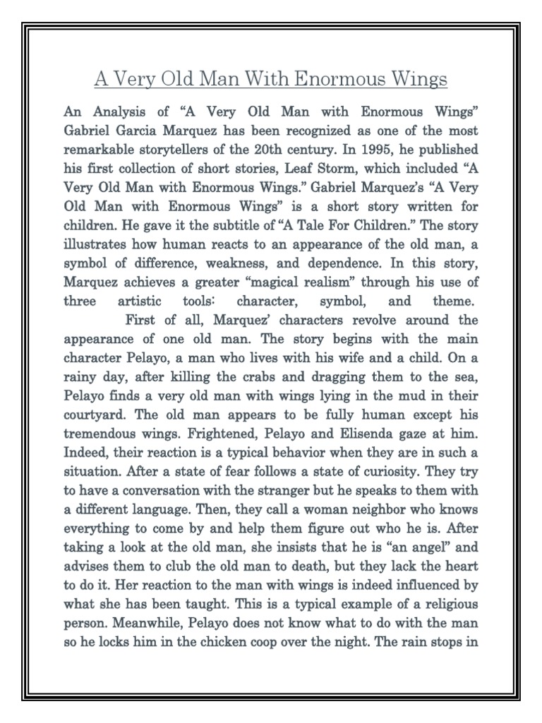 A Very Old Old Man With Enormous Wings | PDF