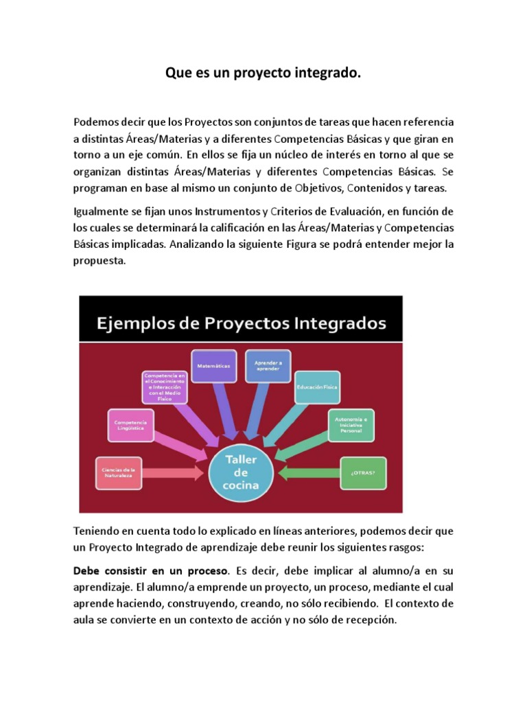 Que Es Un Proyecto Integrado | PDF