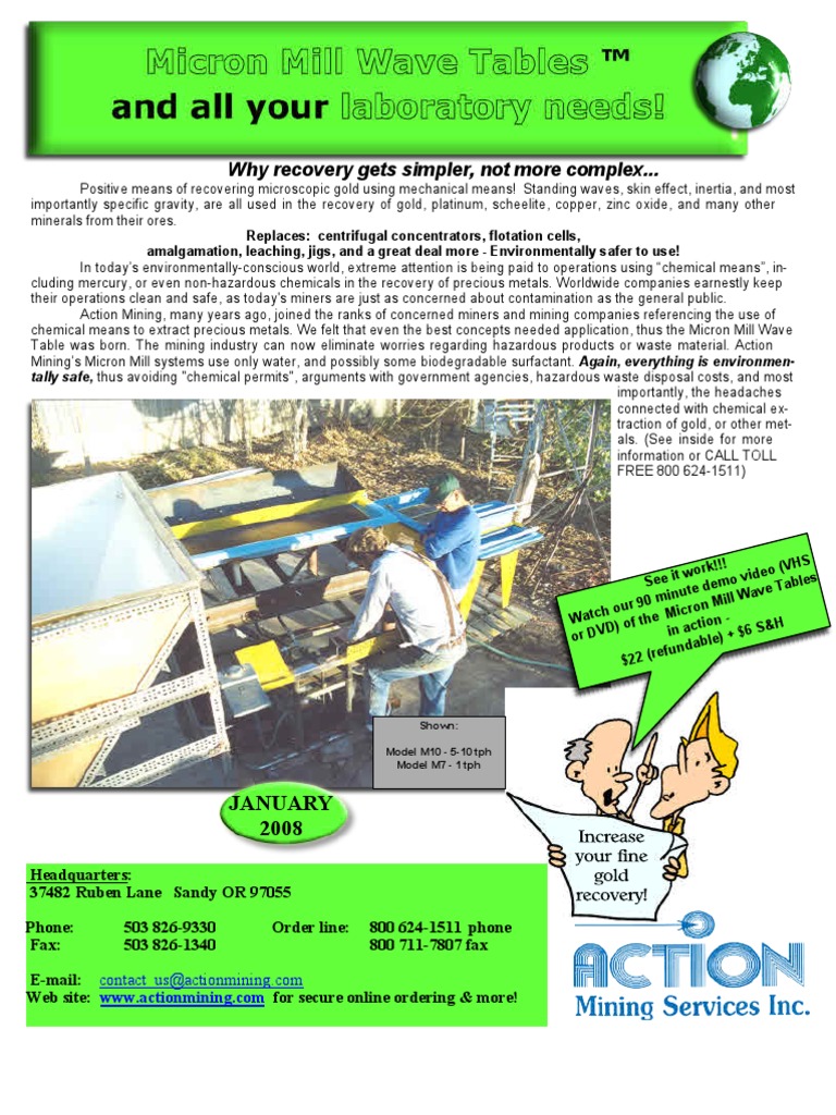 Micron Mill Wave Table | PDF | Metallurgical Assay | Gold