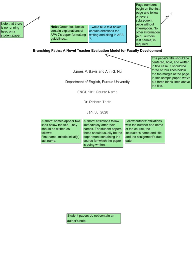 Sample Student Apa Paper | PDF