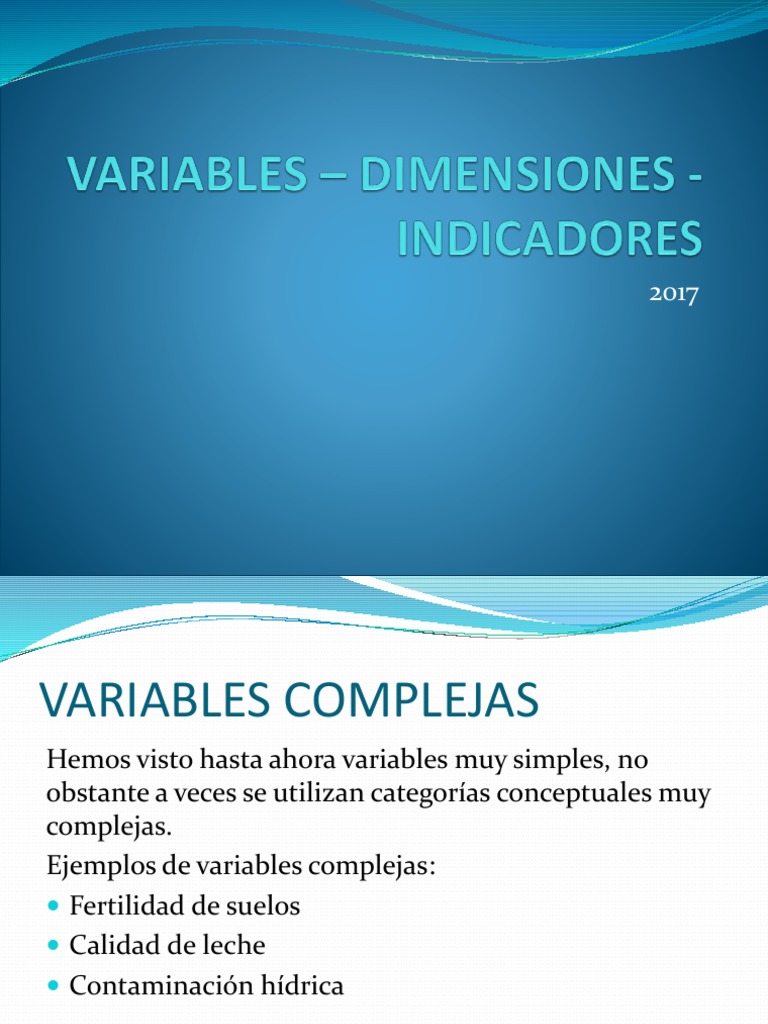 Variables - Dimensiones - Indicadores | PDF