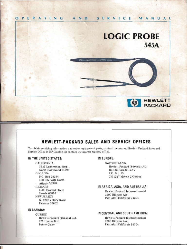 HP 545A Logic Probe Manual | PDF