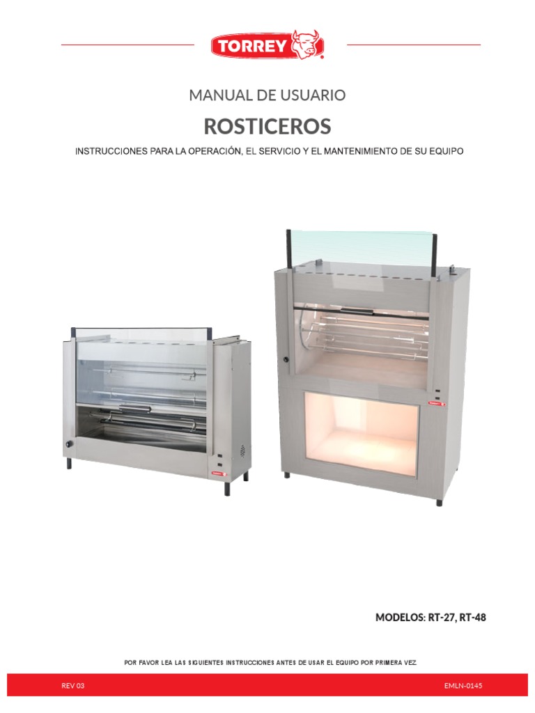 Manual de Rosticeros Torrey RT-27 y RT-48 | PDF
