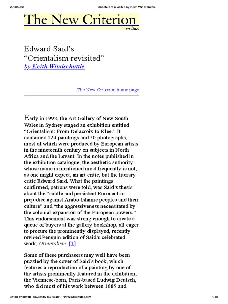 Orientalism Revisited by Keith Windschuttle | PDF