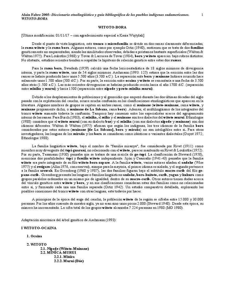 Dic Witoto Bora | PDF