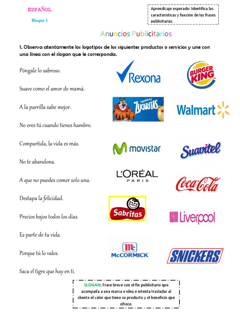 Anuncios Publicitarios Exercise For Primaria Anuncios Publicitarios