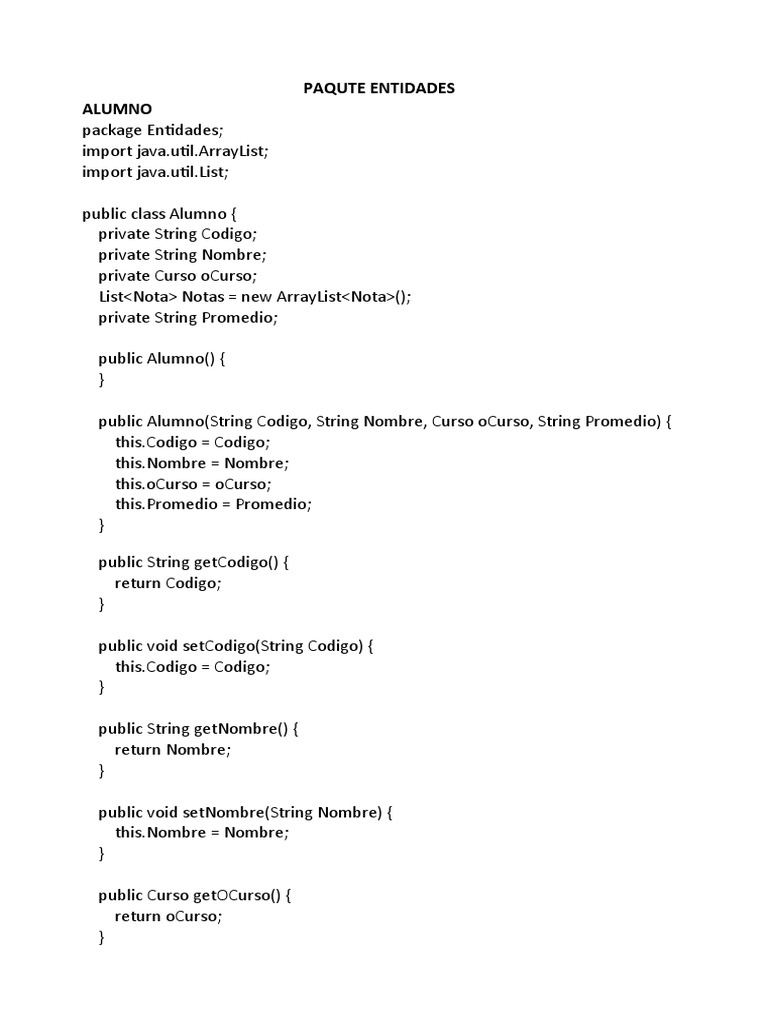 Codigo Java | PDF | Java (lenguaje de programación) | Estructura de ...