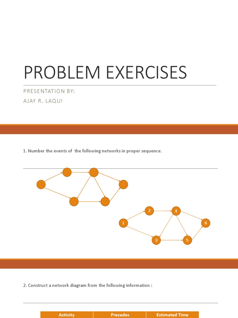 Network Diagram Exercises | PDF | Teaching Mathematics