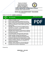 COT Indicators for Proficient Teachers | PDF | Curriculum | Learning