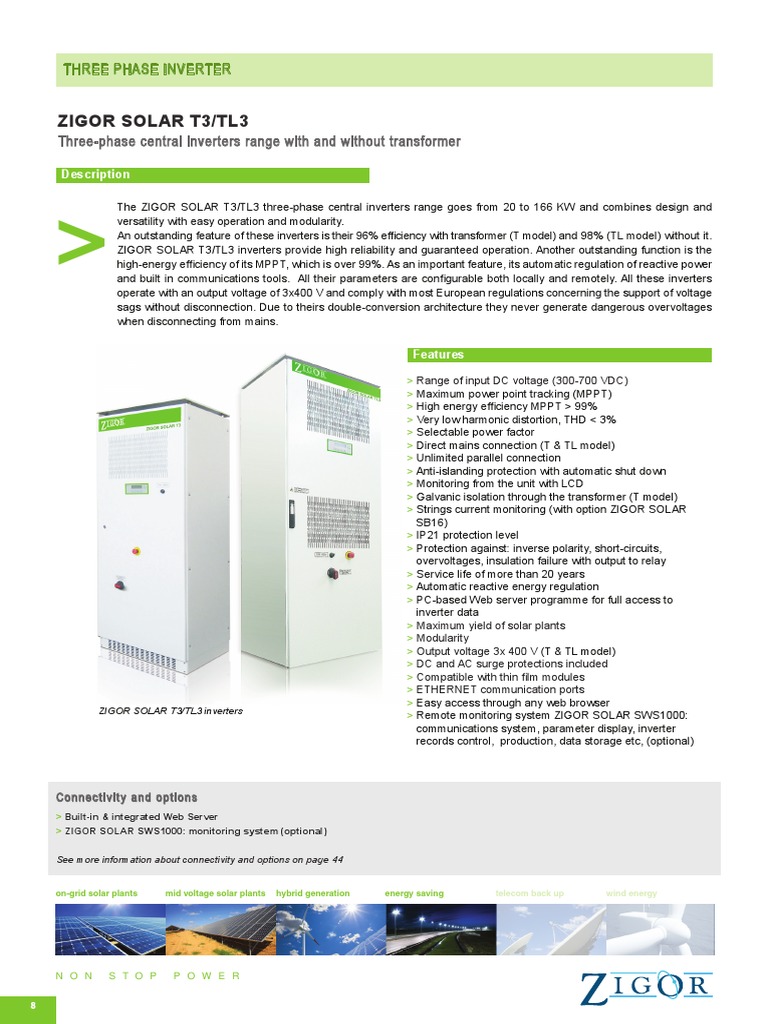 Inverter Hybrid Solar Zigor - Datasheet | PDF | Power Inverter ...