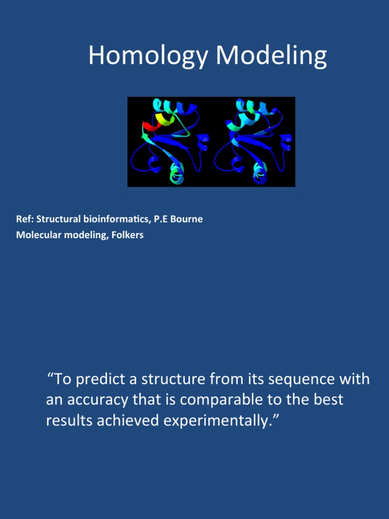 Homology Modeling: Ref: Structural Bioinformatics, P.E Bourne Molecular ...