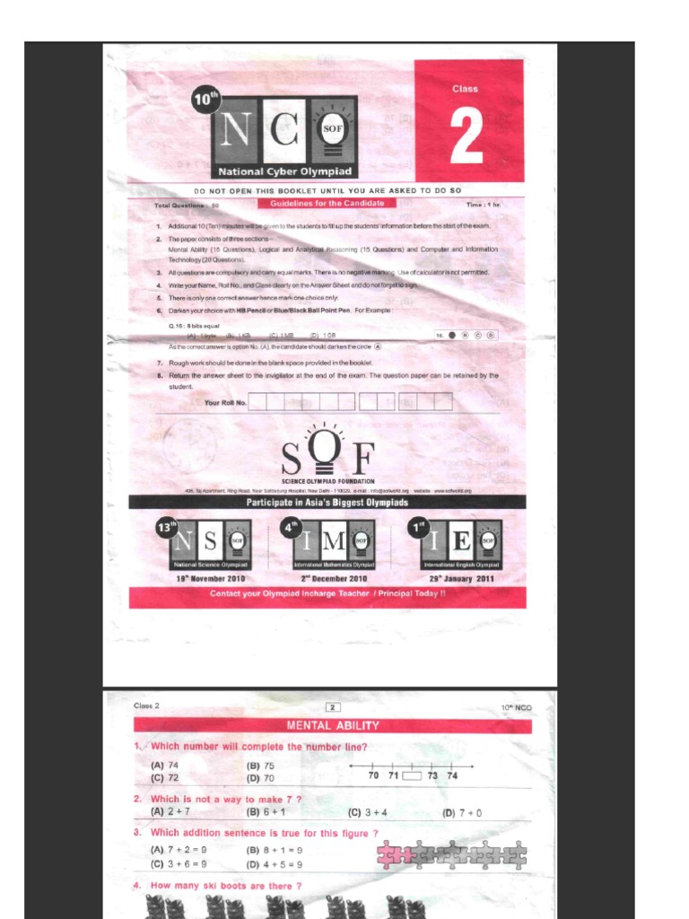 10th NCO Question Paper Class 2 | PDF