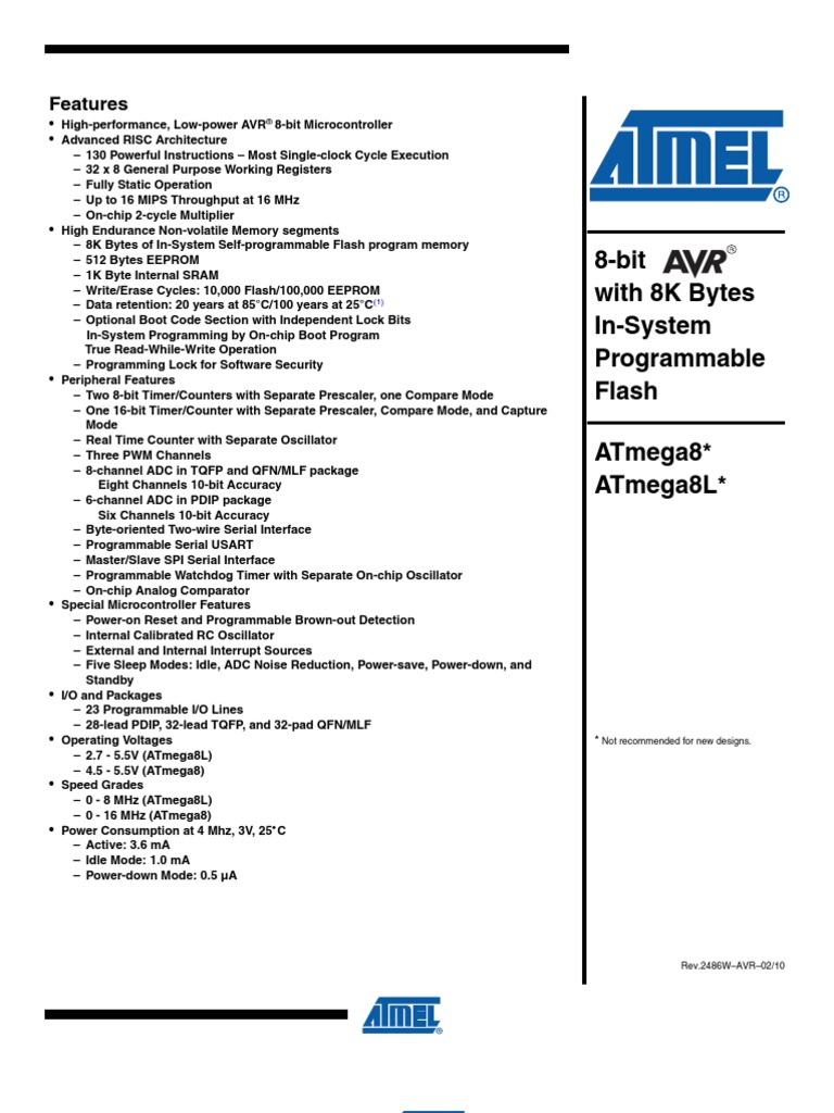 At Mega 8 | PDF | Microcontroller | Flash Memory