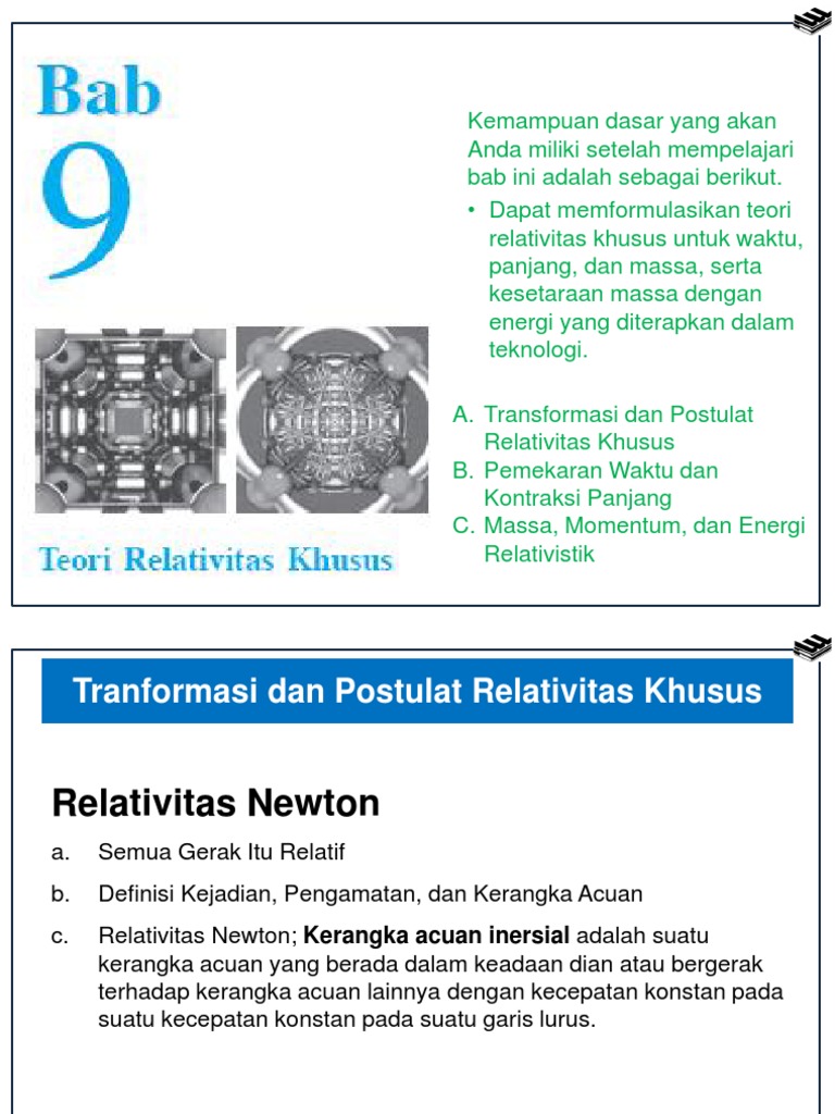 Bab 9 Teori Relativitas Khusus | PDF