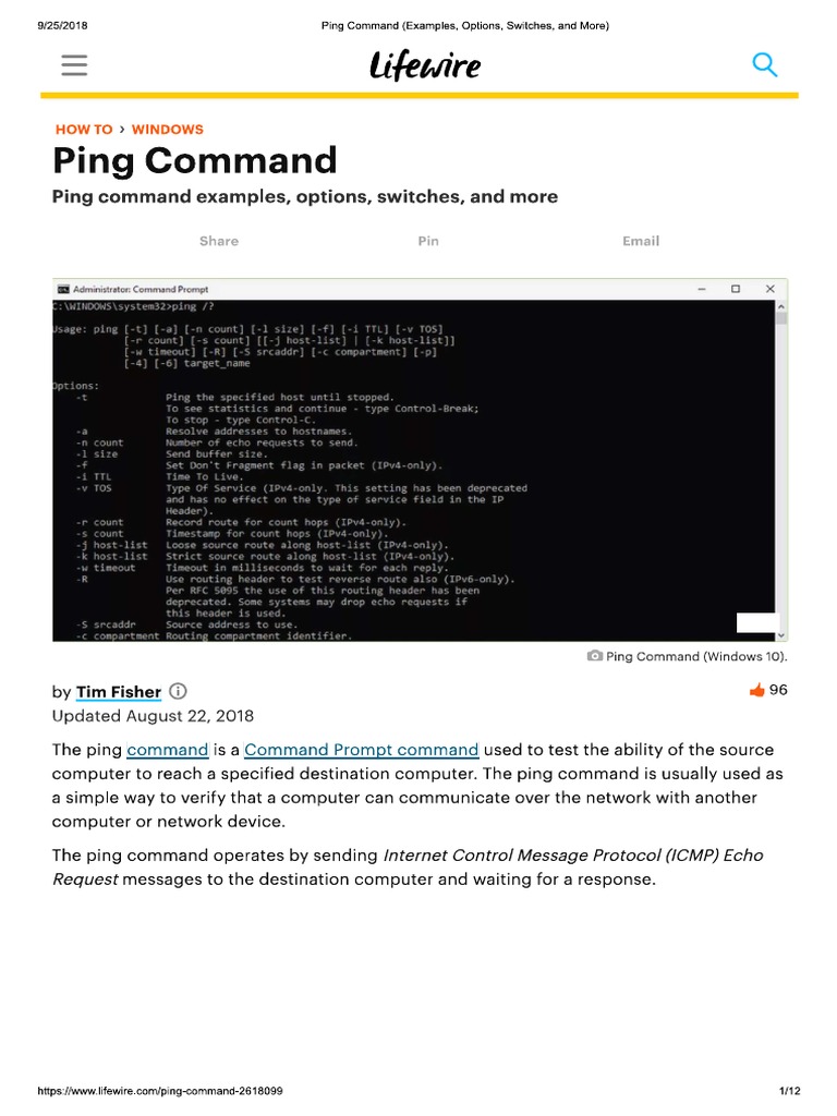 Ping Command | PDF