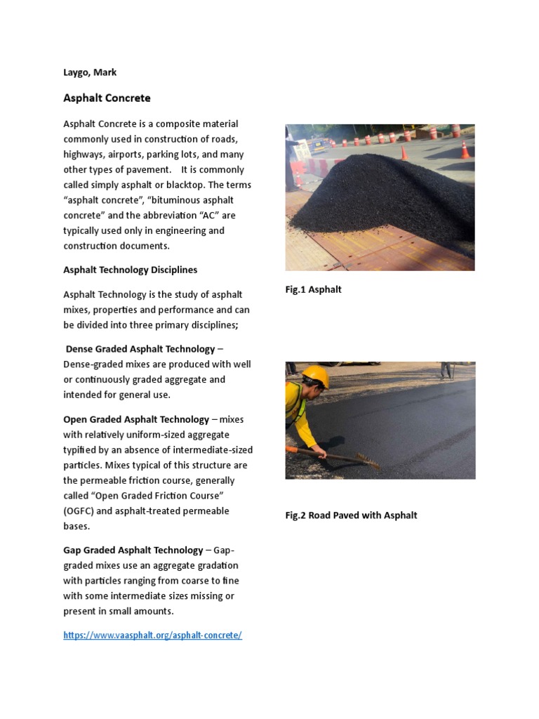 Asphalt Concrete Report Final Version | PDF | Road Surface | Asphalt