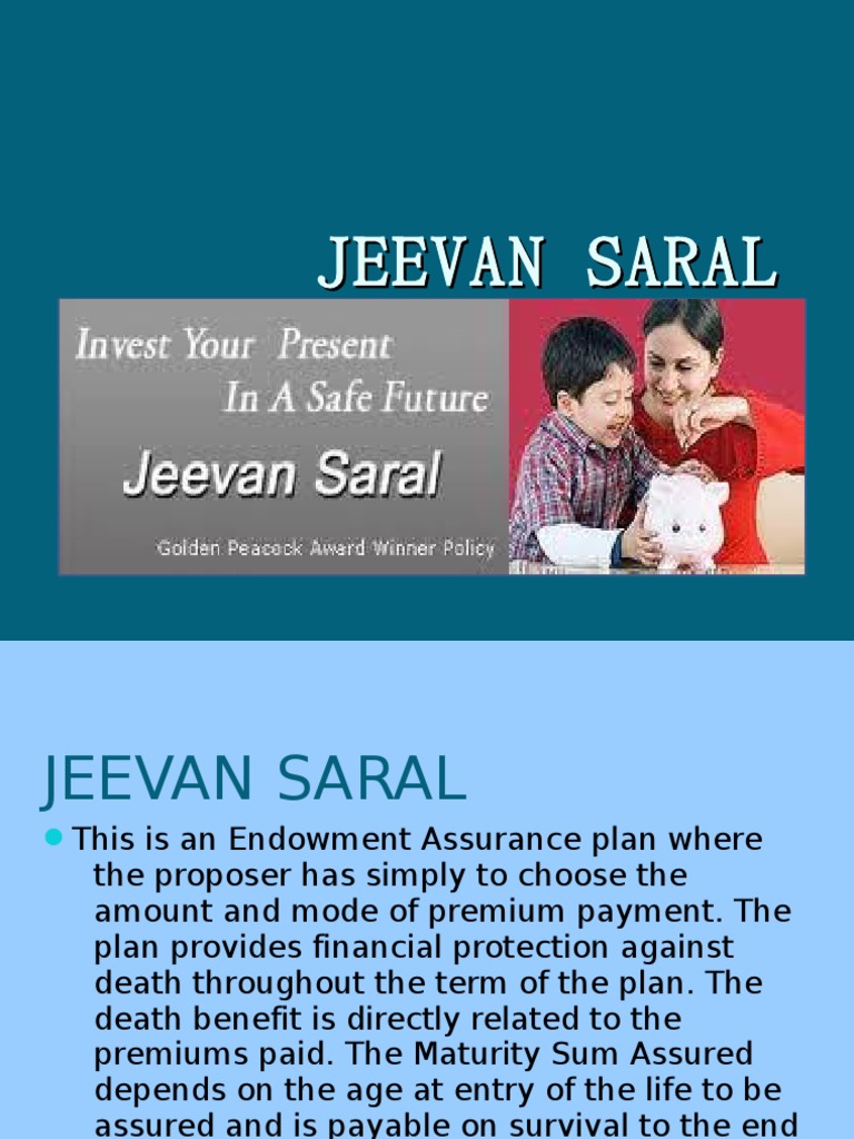 Jeevan Saral | PDF | Life Insurance | Insurance