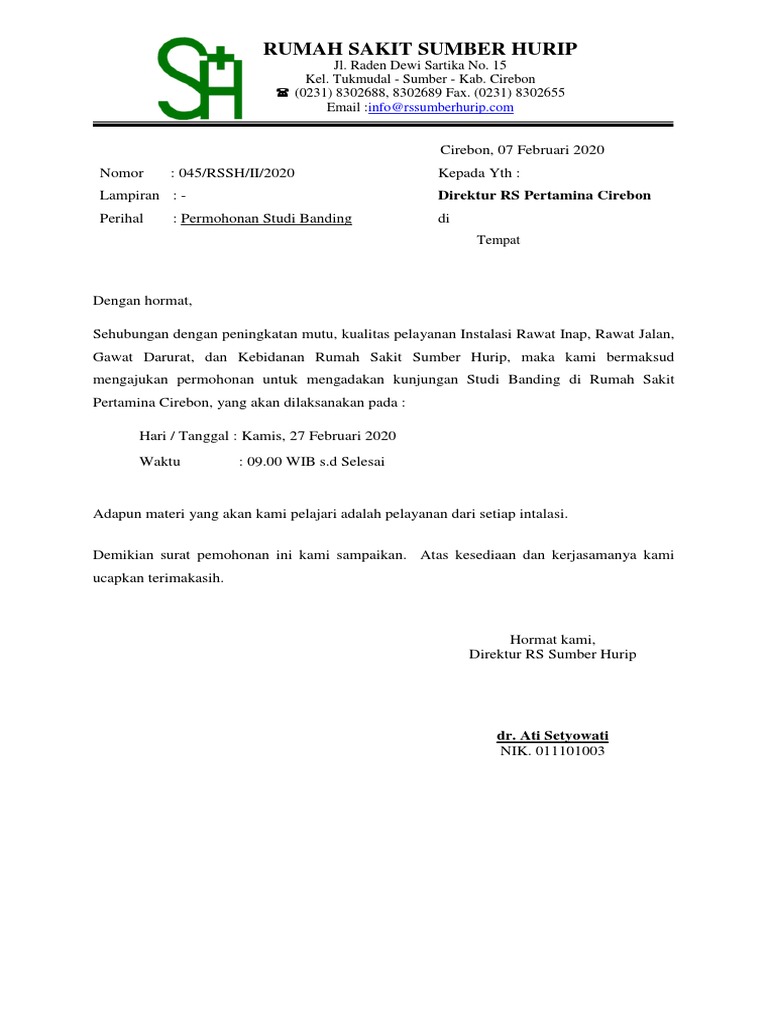 Surat Permohonan Studi Banding | PDF