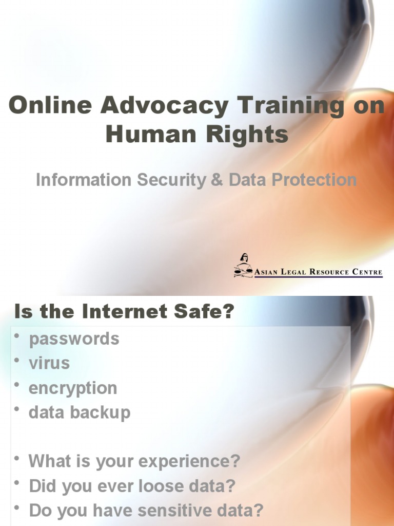 Online Advocacy Training On Human Rights: Information Security & Data ...