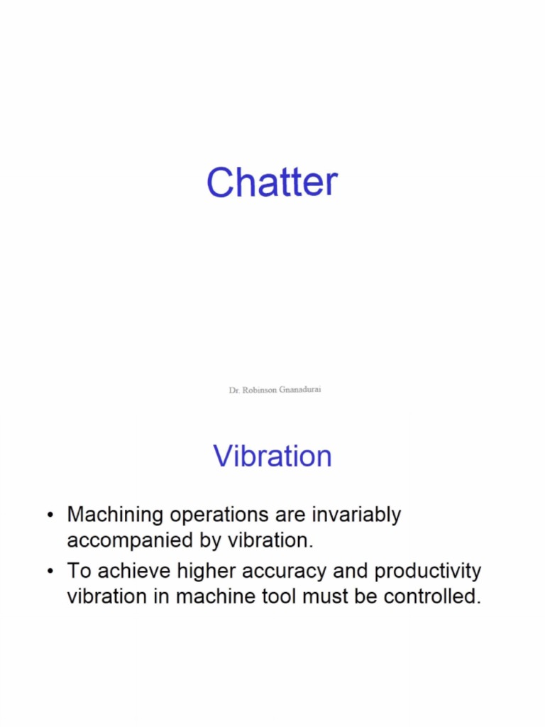 Chatter in Machine Tools | PDF | Machining | Machines