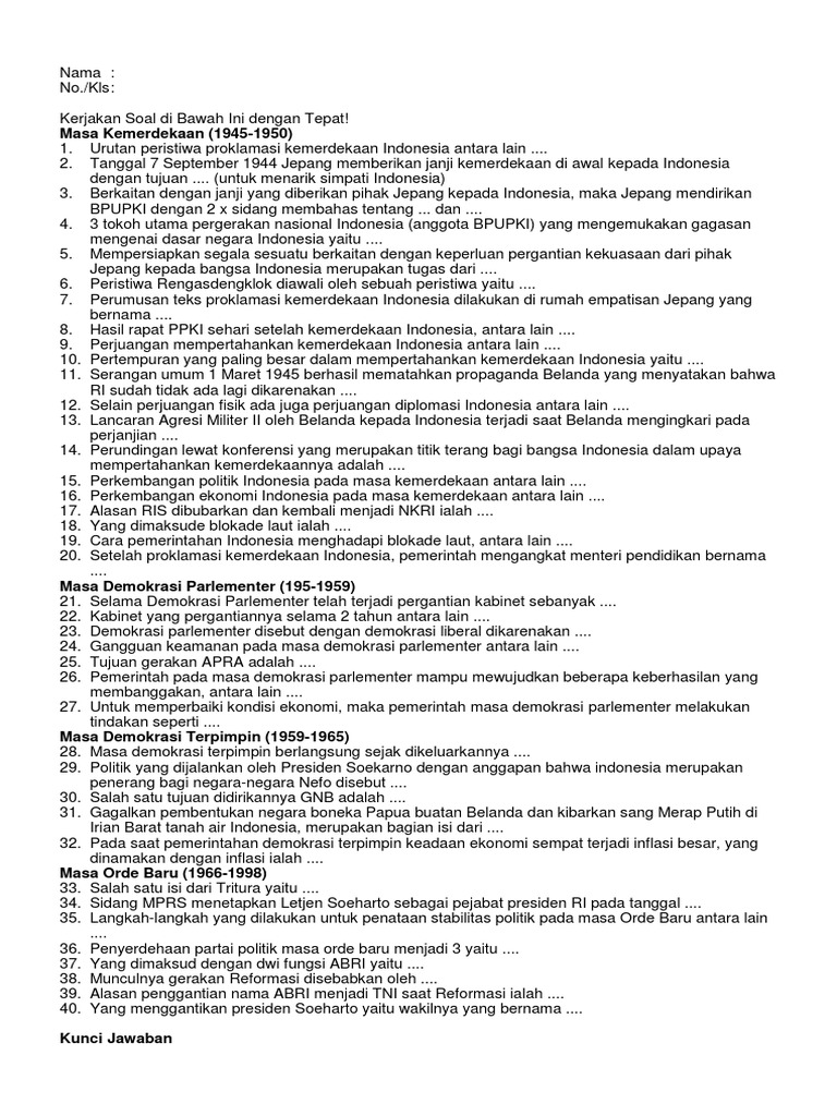 Soal Tugas Ips Bab 4 | PDF | Sejarah