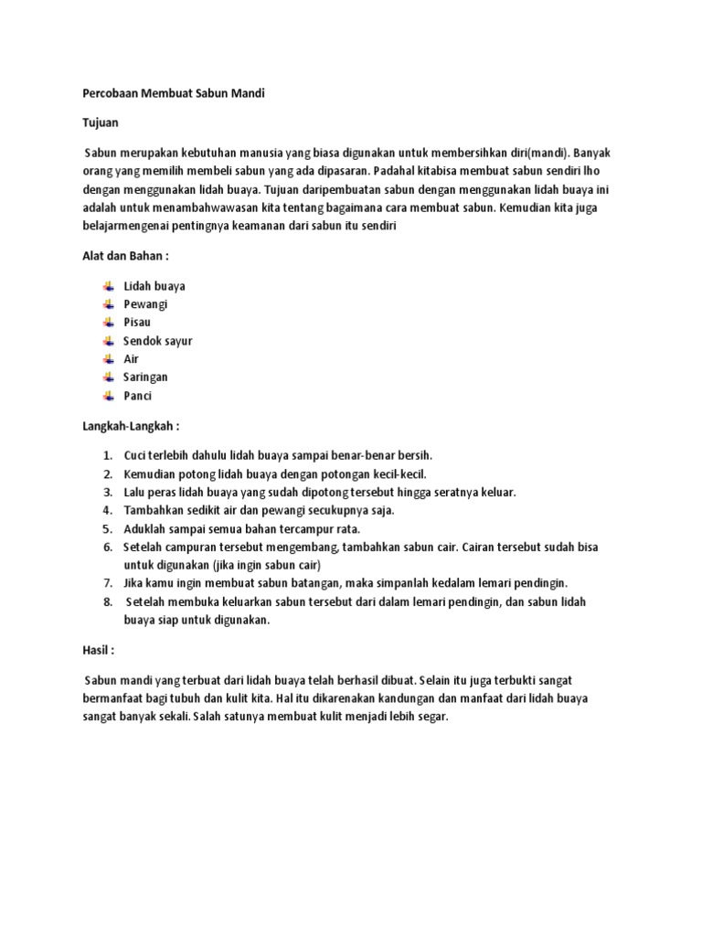 Percobaan Membuat Sabun Mandi | PDF