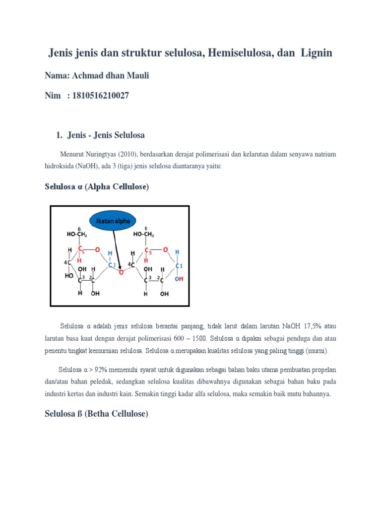 Jenis Jenis Dan Struktur Selulosa | PDF | Sains & Matematika