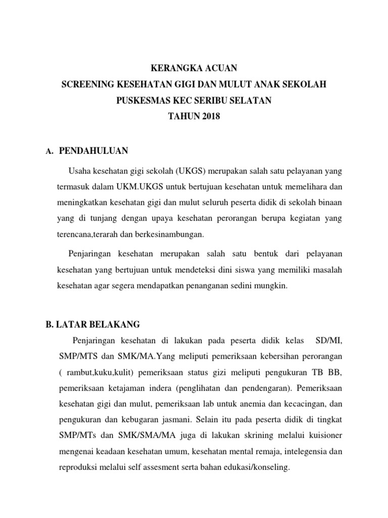 KAK SCREENING Gigi | PDF