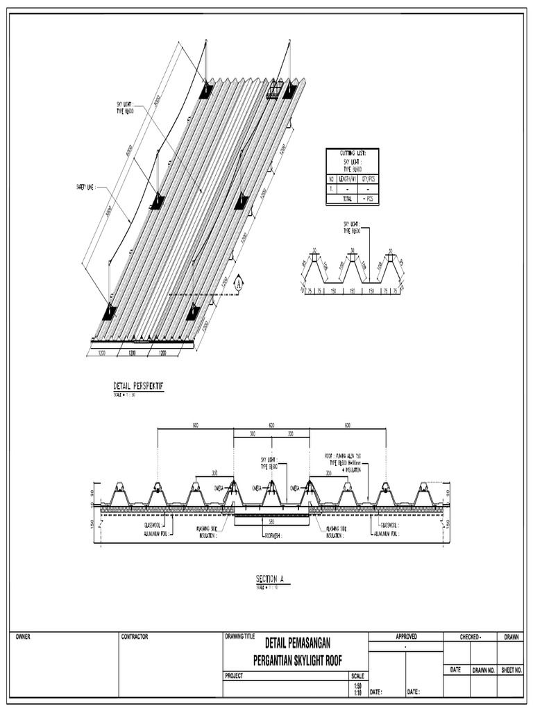 Methode & Pemasangan Skylight Roof PDF | PDF