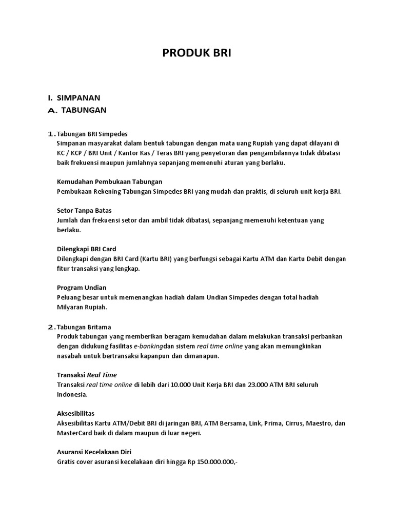 Produk Bri | PDF