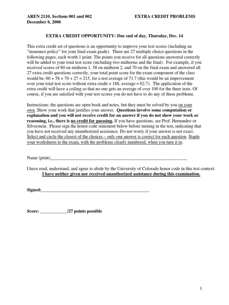 Extra Credit Problems for AREN 2110 | PDF | Heat | Enthalpy