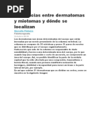 Dermatomas y Miotomas | PDF | Médula espinal | Nervio