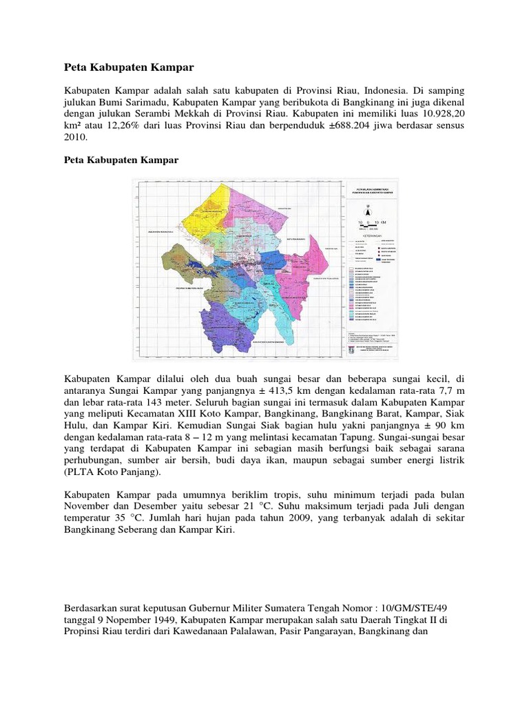 Peta Kabupaten Kampar | PDF