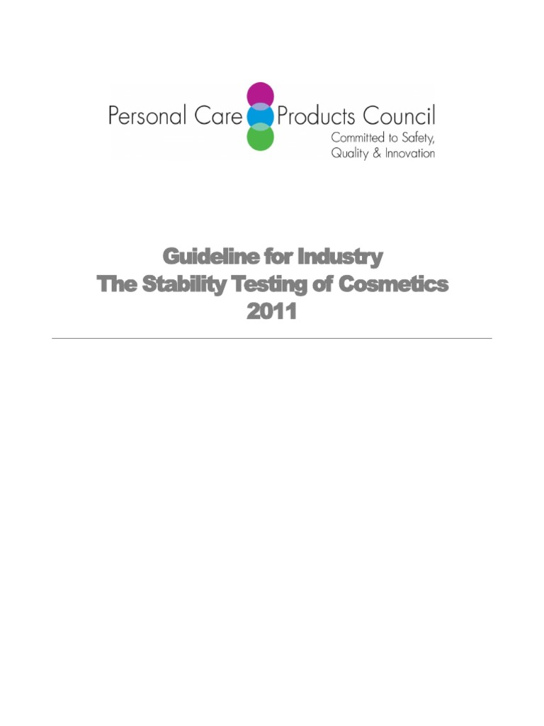 Stability Testing Guidelines for Cosmetics | PDF | Cosmetics ...