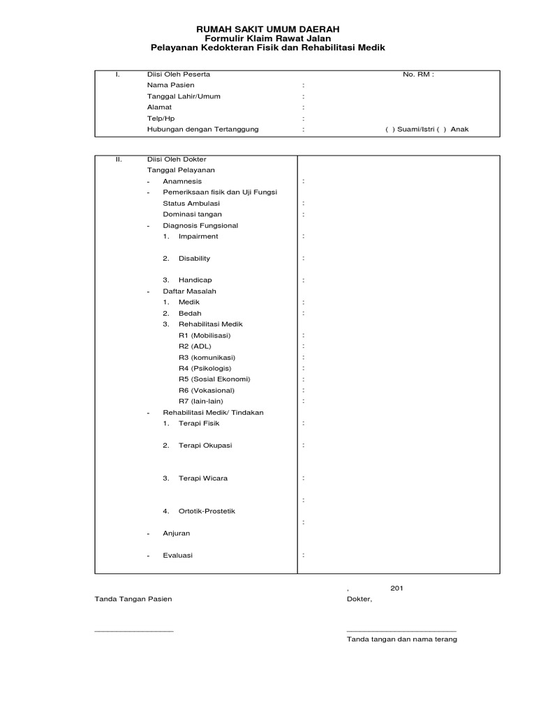 Form Fisioterapi | PDF