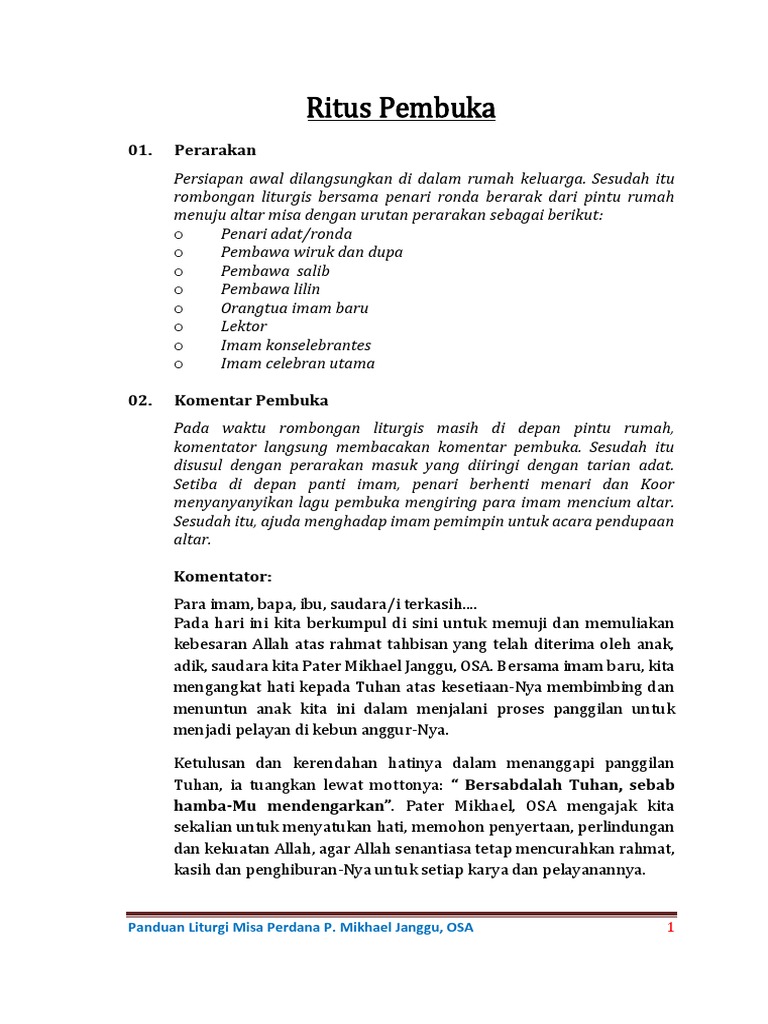 Teks Misa Syukur | PDF