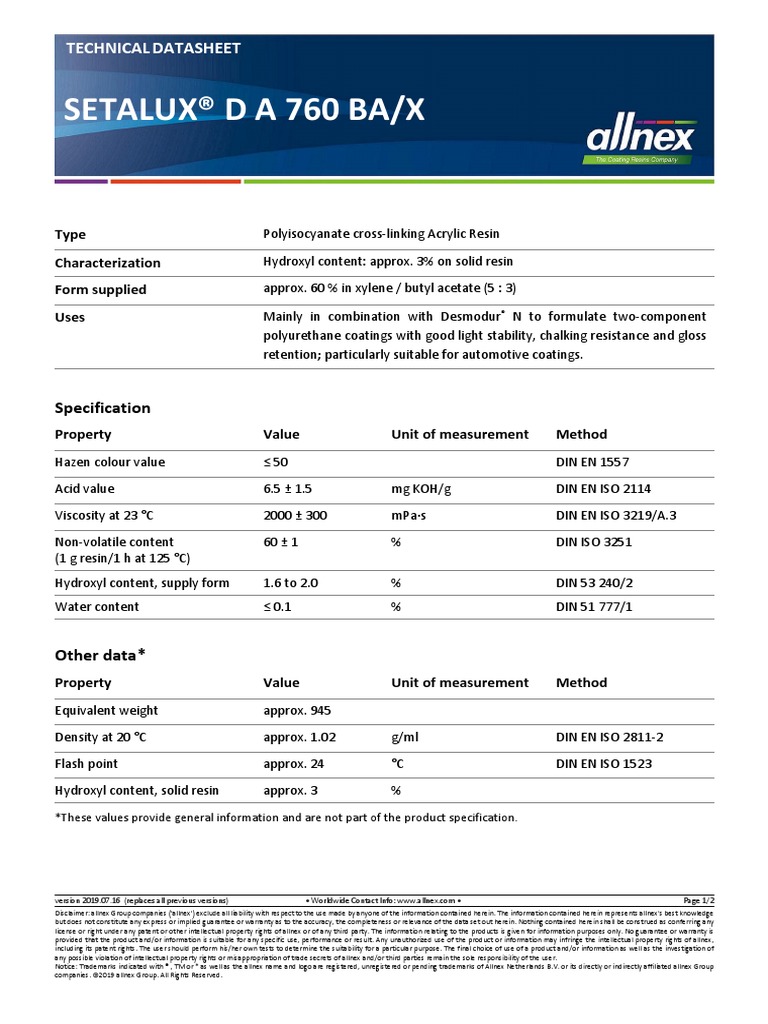 Setalux D A 760 Ba X - Emea - en | Download Free PDF | Trademark ...