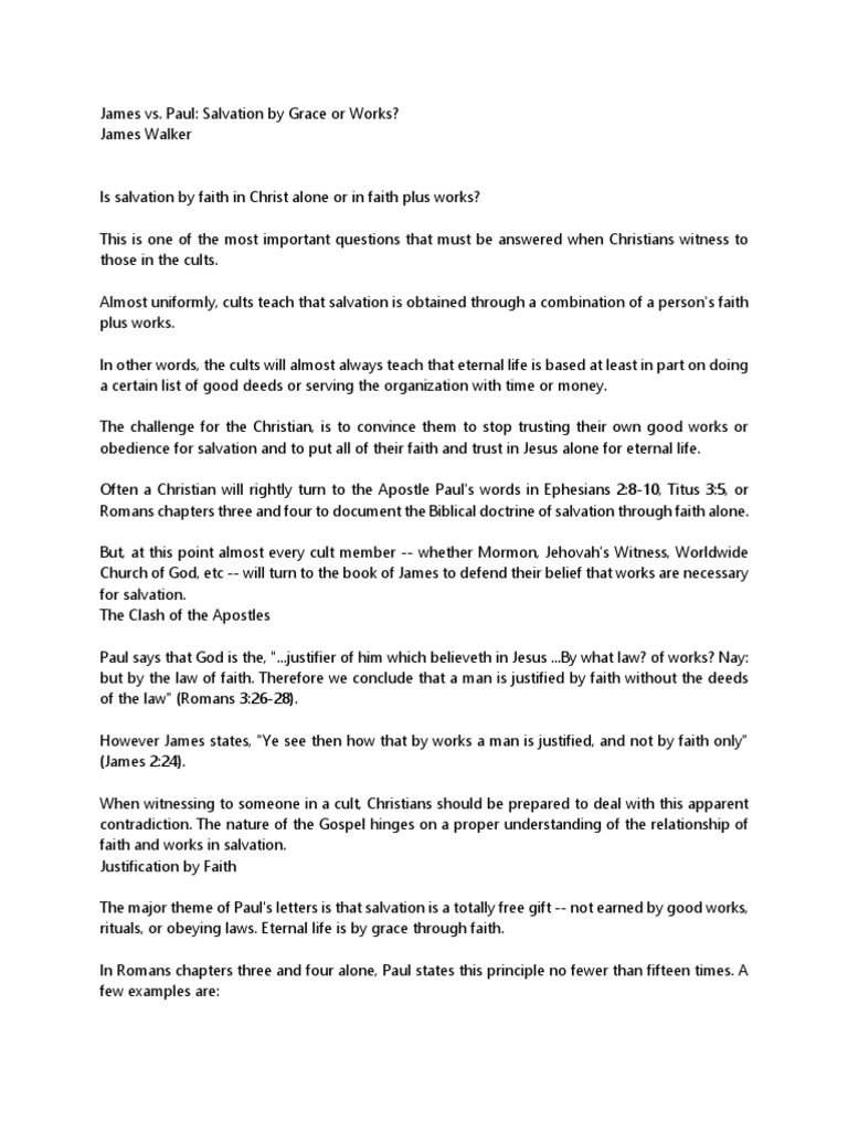 The Great Theological Debate On Faith Vs Works | PDF | Sola Fide | Good ...